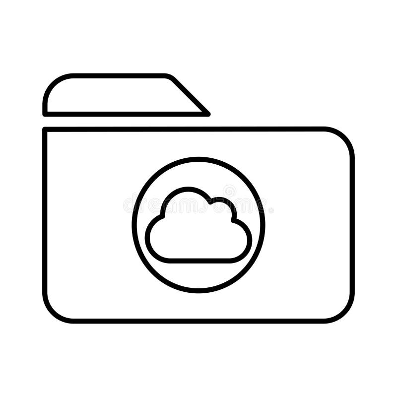 Cloud storage folder icon stock vector. Illustration of folder - 256360301