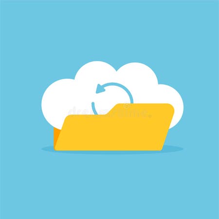 Cloud Storage and Folder Icon. Stock Vector - Illustration of backup ...