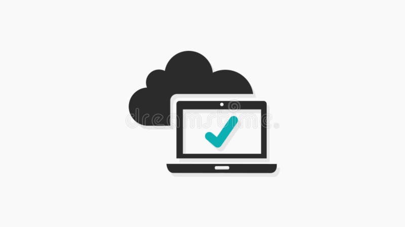 Cloud Storage Icon Animation with Checkmark Stock Video - Video of flat, backup: 386105961