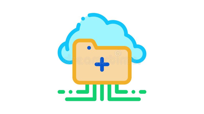 Cloud Storage Icon Animation Stock Video - Video of network ...