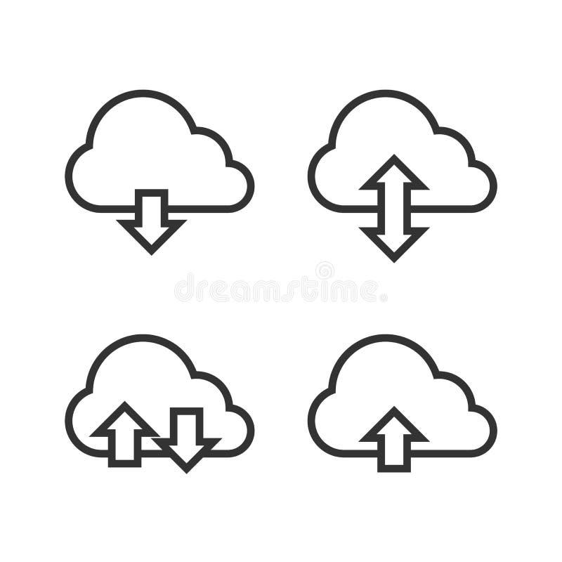 Cloud Storage Icon Set stock vector. Illustration of arrow - 35212545