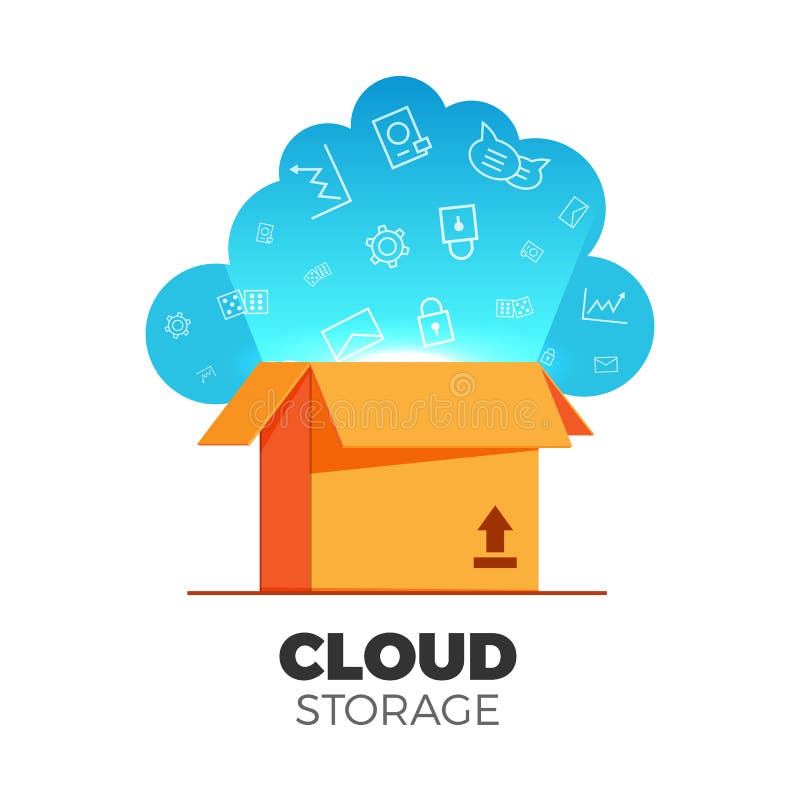 Cloud storage illustration stock vector. Illustration of data - 104912744