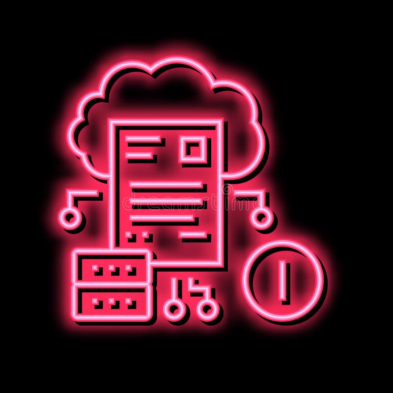 Cloud Storage Incident Neon Glow Icon Illustration Stock Vector ...