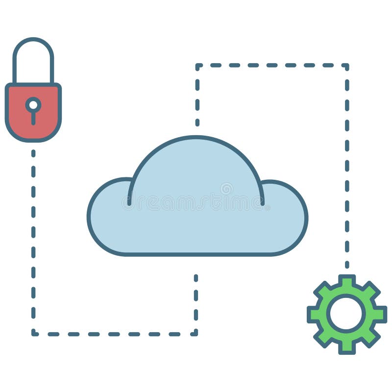 Cloud Storage Maintenance and Security Icon Flat Vector Stock Vector ...