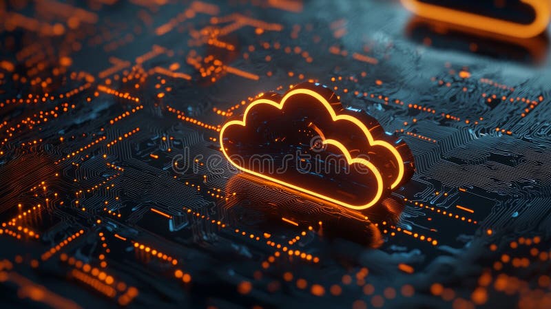 A Cloud Storage Model with a Modern Illustration of an Isometric Modern ...