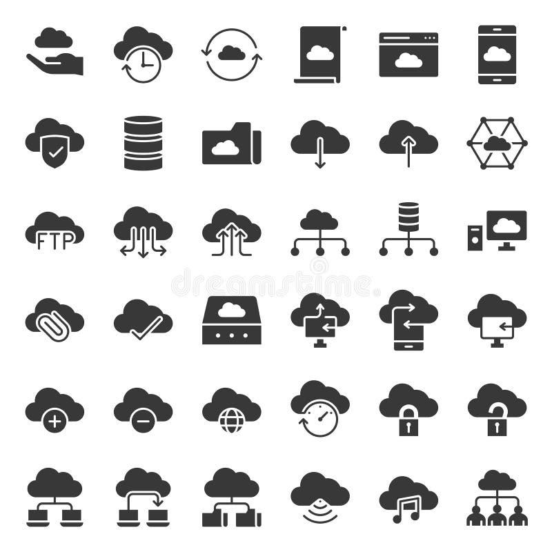 Cloud Storage and Network Simple Vector Icon Stock Vector ...