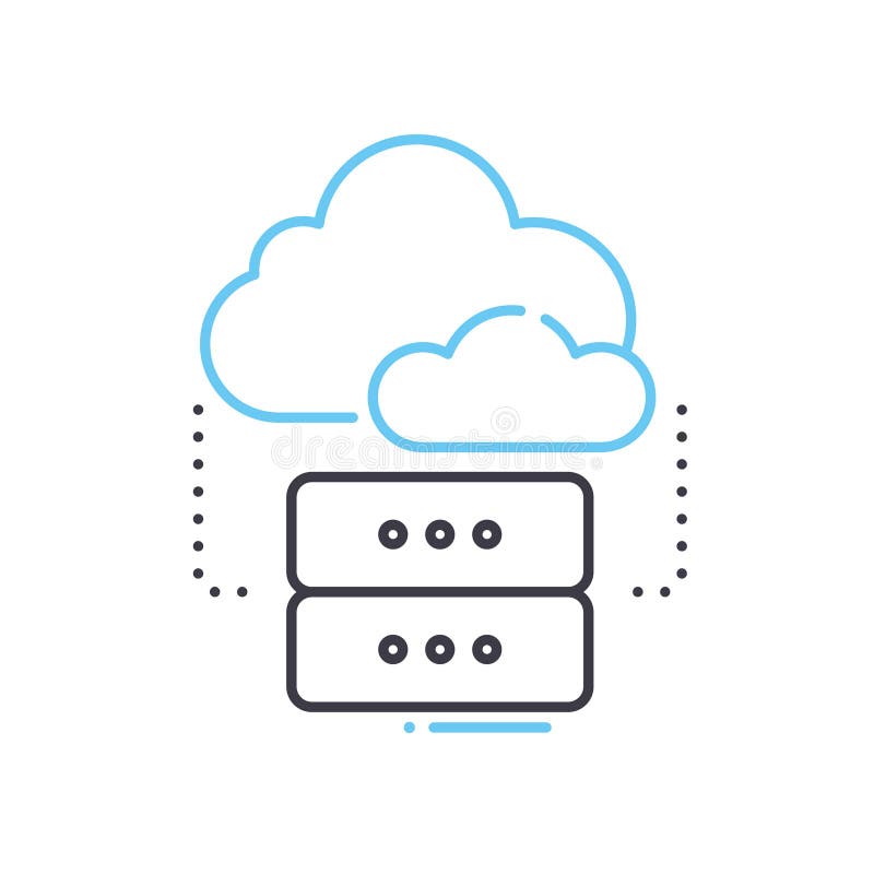 Cloud Storage Process Line Icon, Outline Symbol, Vector Illustration ...