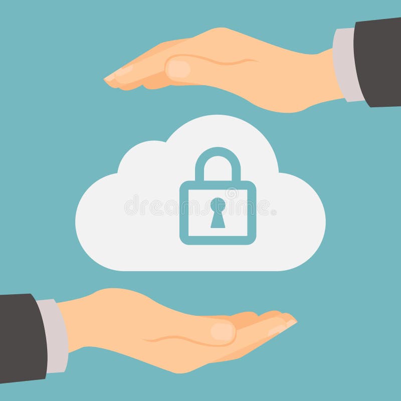 Cloud storage protection. stock vector. Illustration of security - 76167128