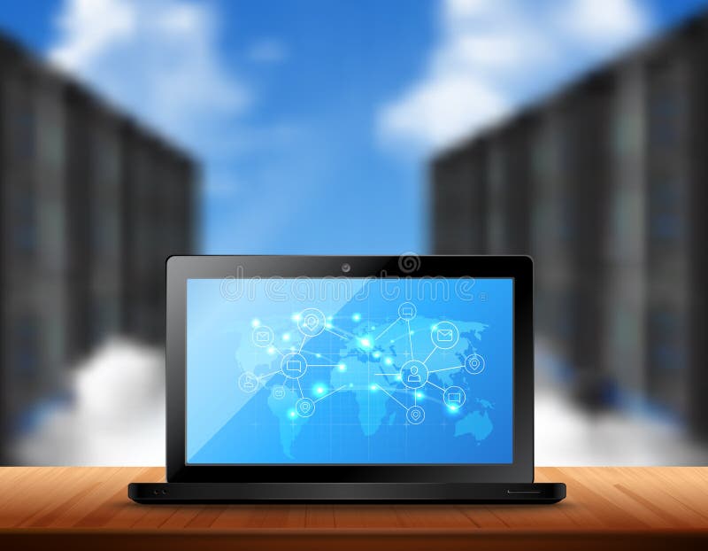 Cloud Storage Realistic Image Stock Vector - Illustration of device ...