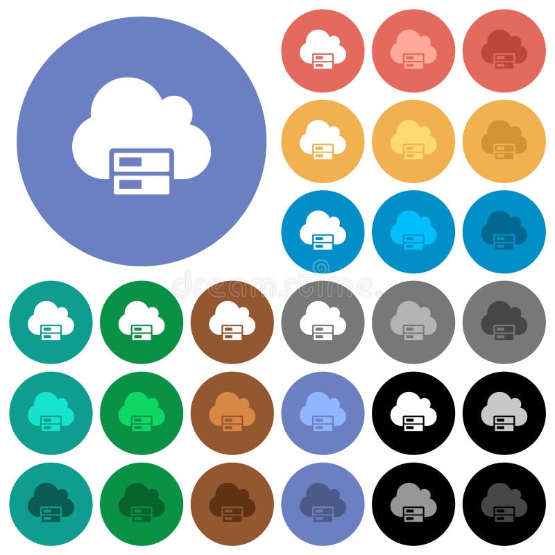 Cloud Storage Round Flat Multi Colored Icons Stock Vector ...