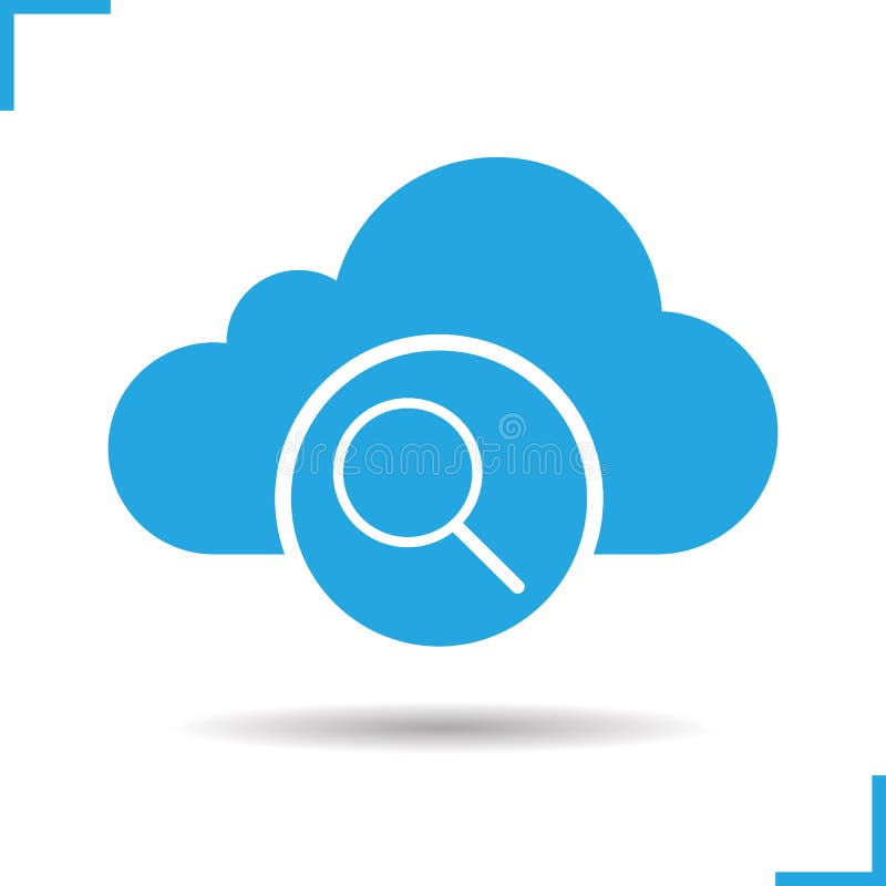 Cloud Storage Search Glyph Icon Stock Vector - Illustration of hosting ...
