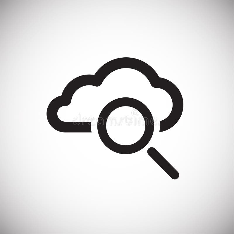 Cloud Storage Search on White Background Stock Vector - Illustration of ...