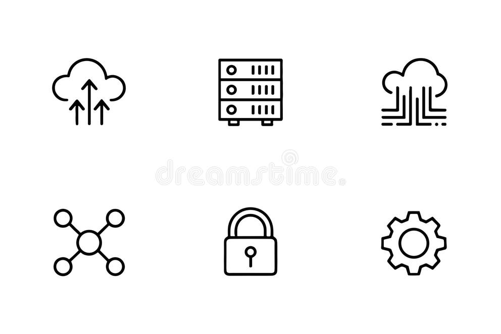 Cloud Storage Security Data Management Technologys Vector Stock Illustration - Illustration of ...