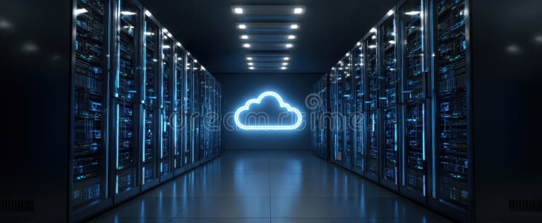 The Cloud Storage Servers Illuminated in a Modern Data Center..AI ...