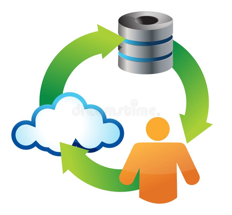 Cloud Storage Service Icon stock illustration. Illustration of hard ...
