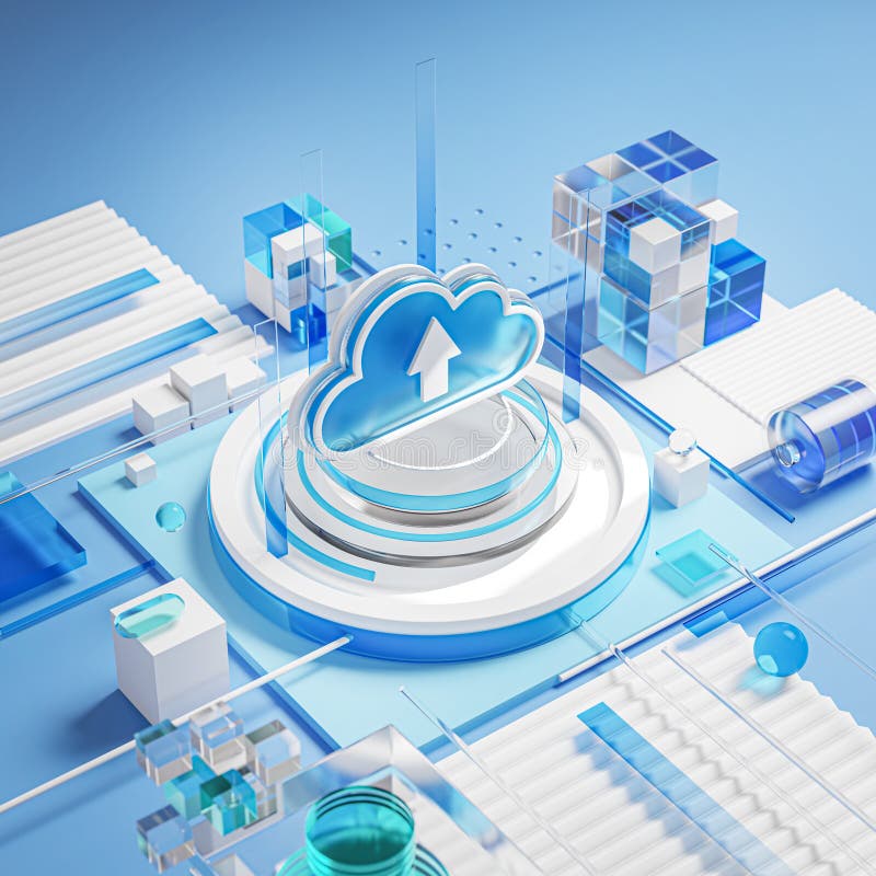 Cloud Storage Services Icon Concept Technology Symbol 3D Render Stock ...