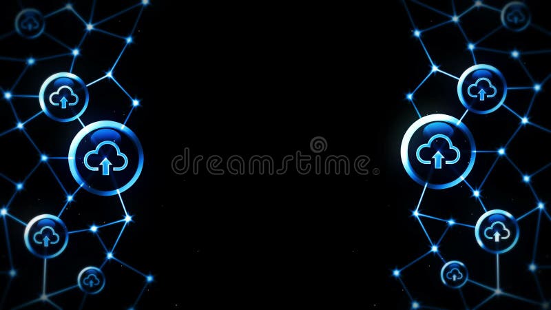 Server Data Space with Cloud Icons Floating. Internet Connection ...