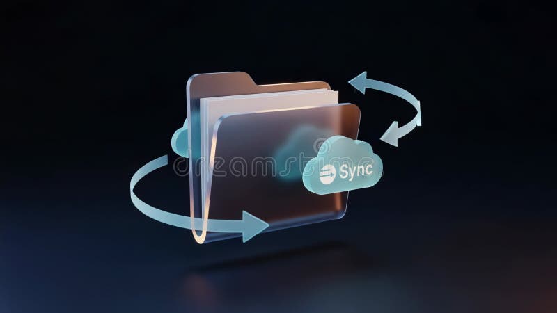 Cloud Storage Synchronization: Seamless Data Transfer and Backup Stock Footage - Video of folder ...