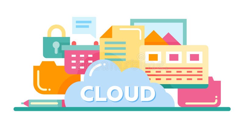 Cloud Storage Technology - Flat Design Website Banner Stock Vector ...