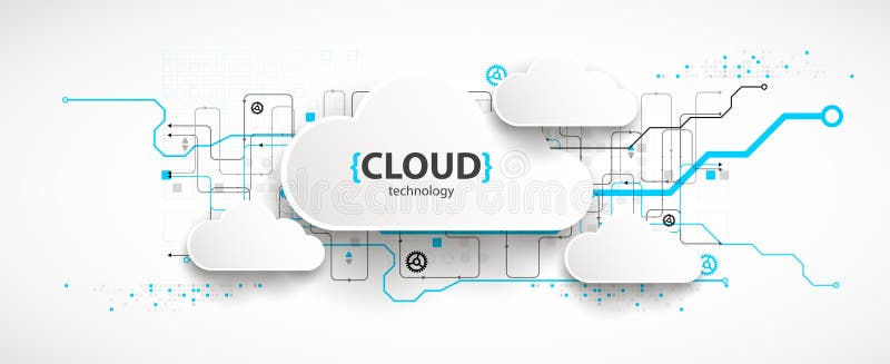 Cloud Storage Technology. Integrated Digital Web Concept Background ...
