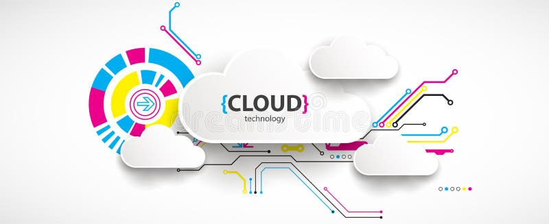 Cloud Storage Technology. Integrated Digital Web Concept Background ...