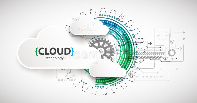 Cloud Storage Technology. Integrated Digital Web Concept Background Stock Vector - Illustration ...
