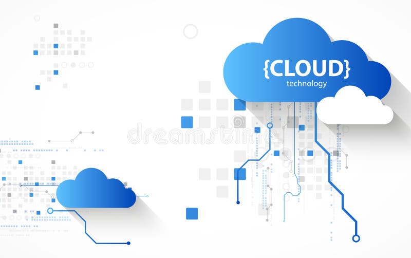 Cloud Storage Technology. Integrated Digital Web Concept Background Stock Vector - Illustration ...