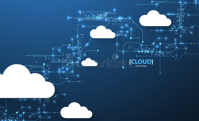Cloud Storage Technology. Integrated Digital Web Concept Background Stock Vector - Illustration ...