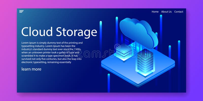 Cloud Storage Technology, Server Network Mainframe Isometric Concept ...