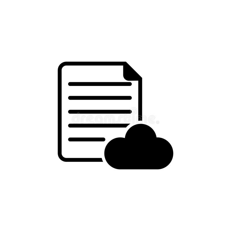 Cloud Storage Text Document Flat Vector Icon Stock Vector ...