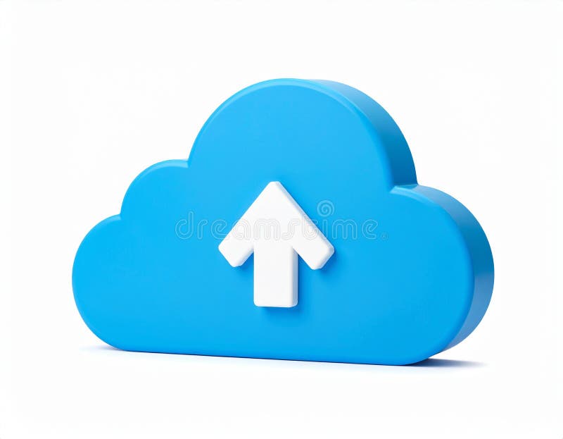 Cloud Storage with Upload Arrow Icon Isolated on White Backdrop. 3D ...