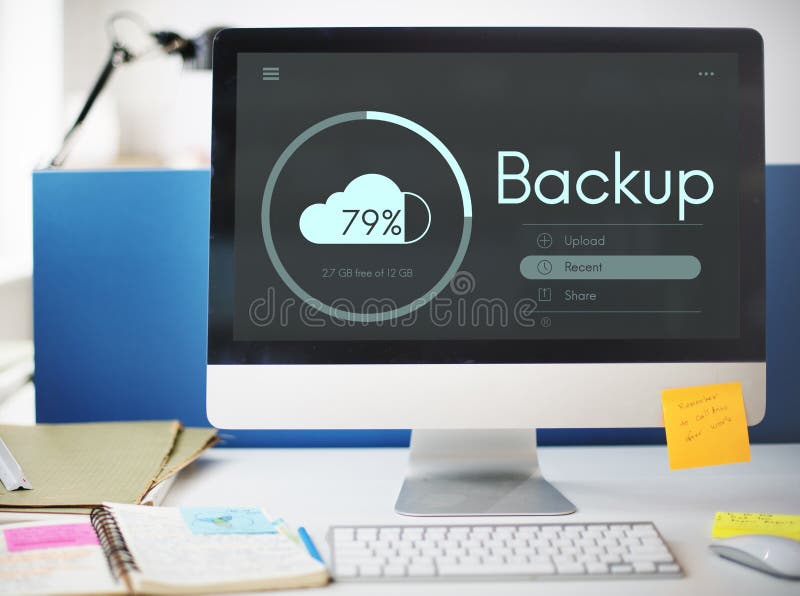 Cloud Storage Upload Interface Concept Stock Photo - Image of mobile ...