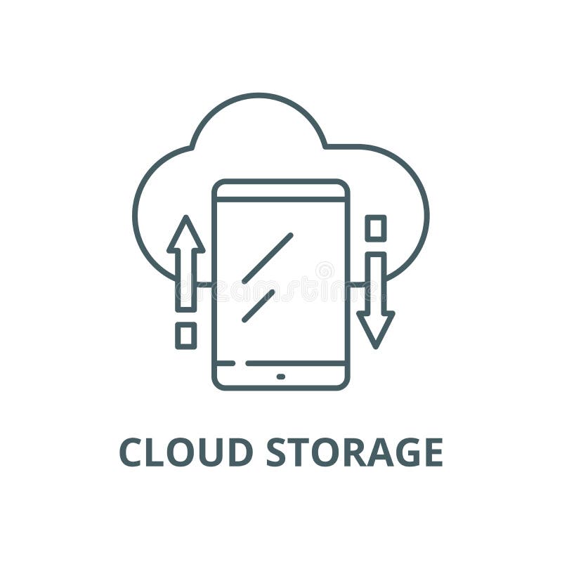 Cloud Storage Vector Line Icon, Linear Concept, Outline Sign, Symbol ...