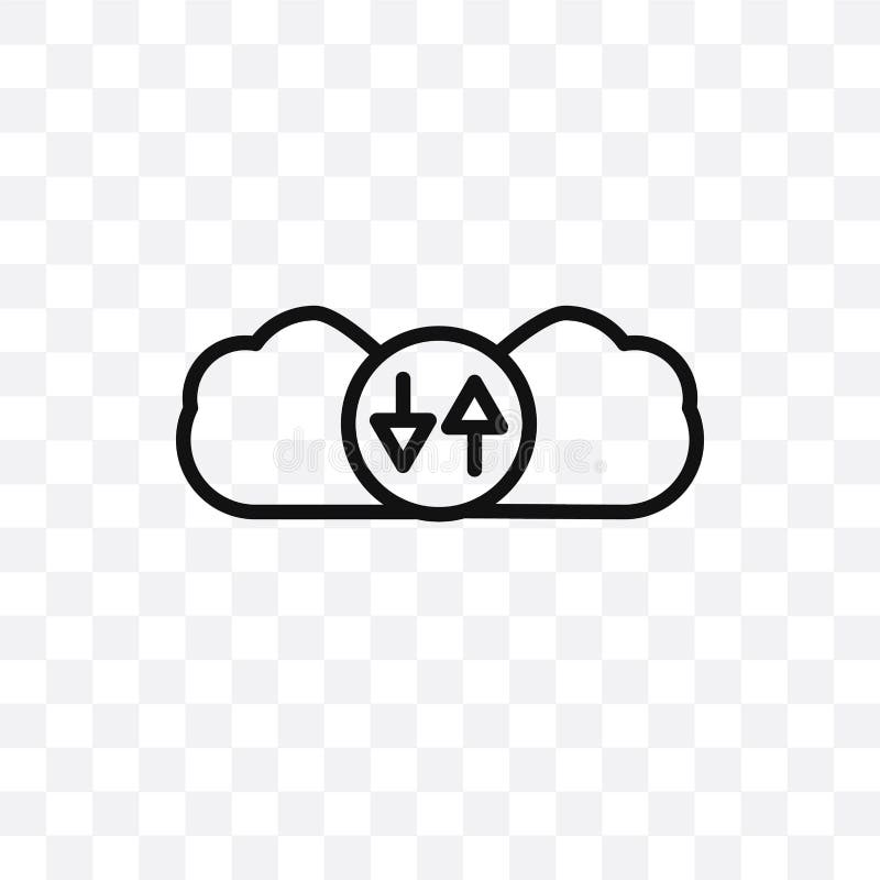Cloud Storage Vector Linear Icon Isolated on Transparent Background ...