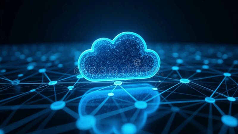 Cloud Storage Visualization in Digital Network Stock Footage - Video of ...