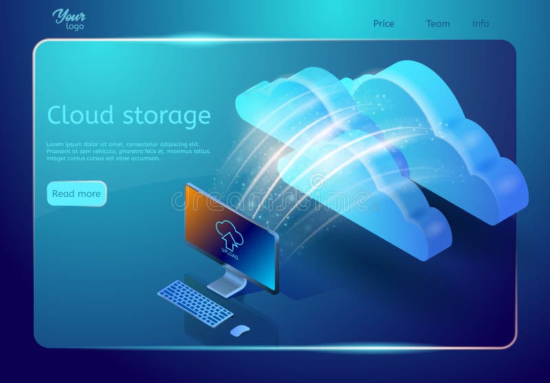 Cloud Storage Web Page Template. Abstract Design Concept. Isometric ...