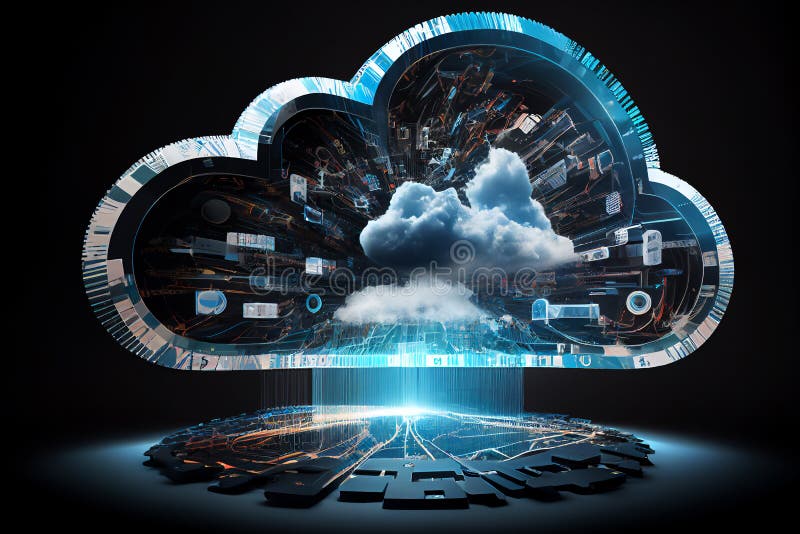 Cloud Storage Web Technology For Storing Data Through The Internet When Online Using A Computer