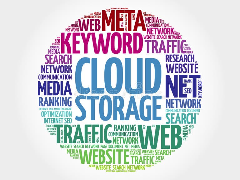 Cloud Storage word cloud stock illustration. Illustration of safety ...