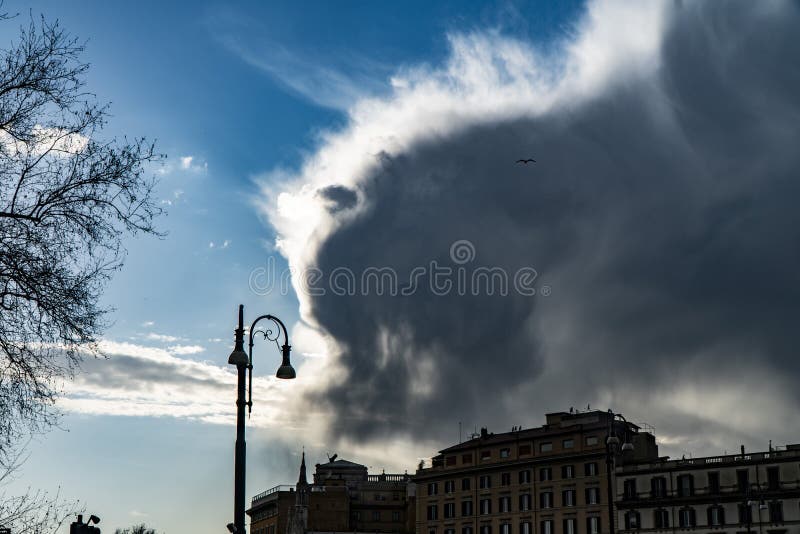 Cloud Storm Arrival in Rome Stock Photo - Image of stone, panorama ...