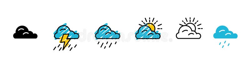 Cloud Storm Sun. Thunder Sound. Vector Design. Stock Vector ...