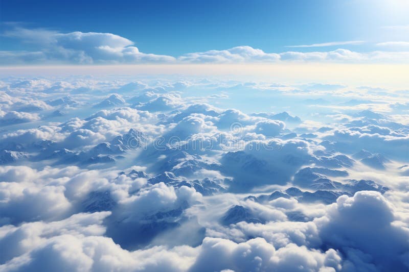 Cloud Stream Sets Scene for Elevated Panorama High Altitude Perspective ...