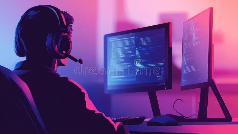 Cloud Streaming Call Center Stock Illustration - Illustration of ...