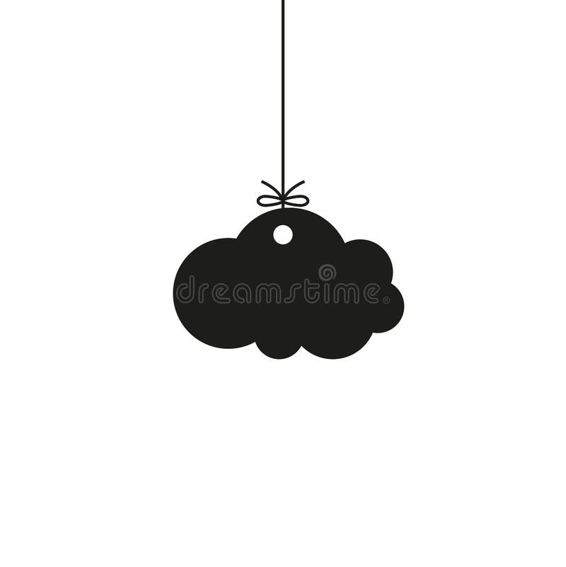 Cloud on a String. Simple Vector Illustration on a White Background ...