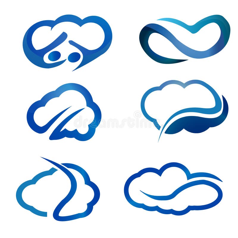 Cloud Stylish Logo and Icons Stock Vector - Illustration of shape ...