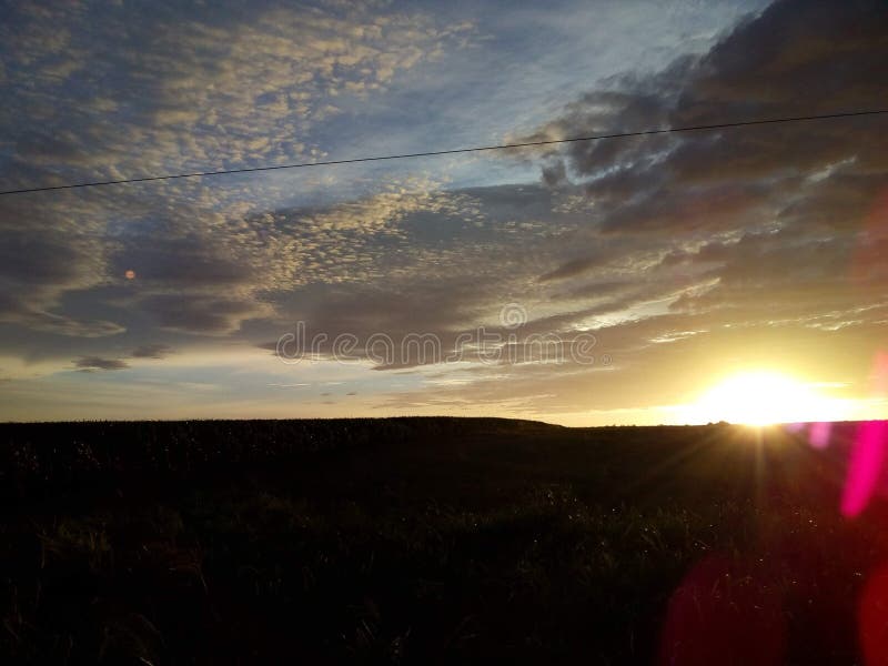 Cloud and Sun Beautiful Sunset Real Sunset Stock Image - Image of cloud ...