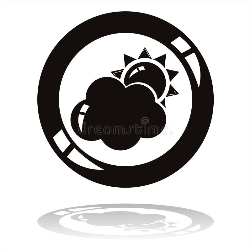Cloud with sun button stock vector. Illustration of cute - 21422820
