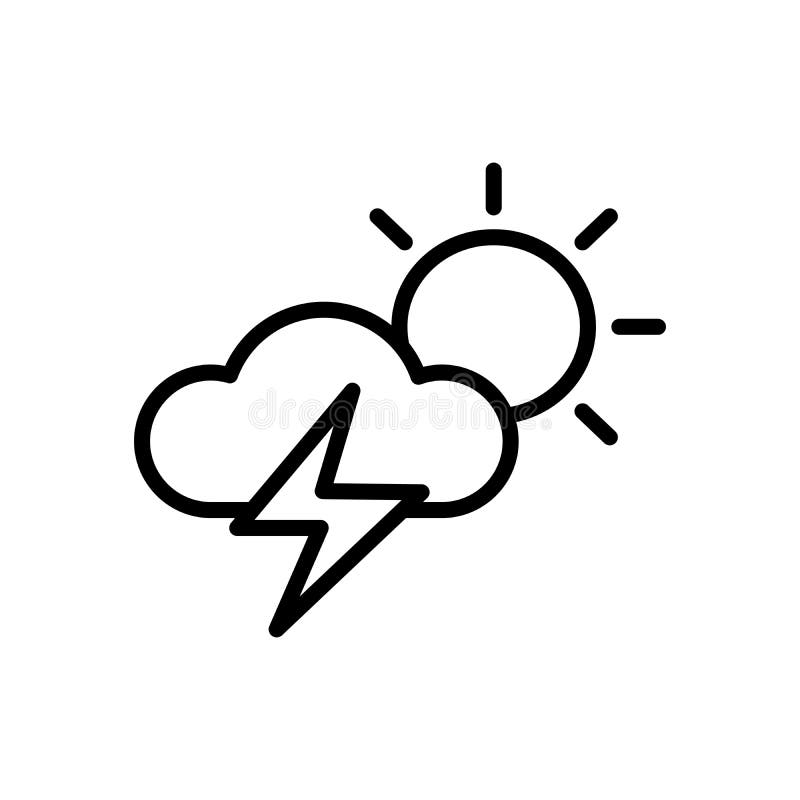 Cloud, Sun, Lightning Icon. Simple Line, Outline Vector Elements of ...