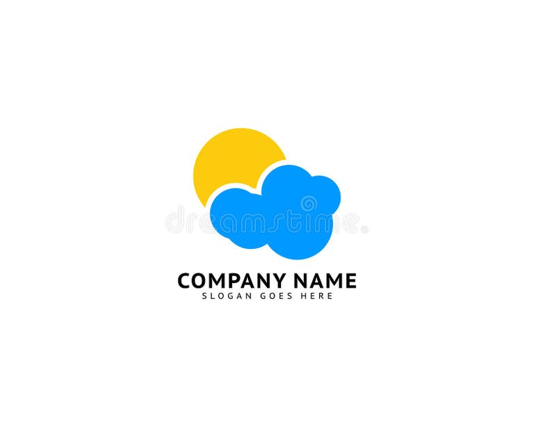 Cloud and Sun Logo Icon Template Vector Design Stock Vector ...