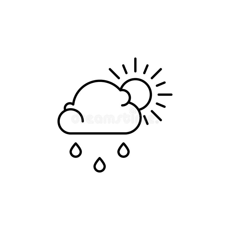 Cloud, Sun, Rain, Weather Icon. Simple Line, Outline Vector Elements of ...