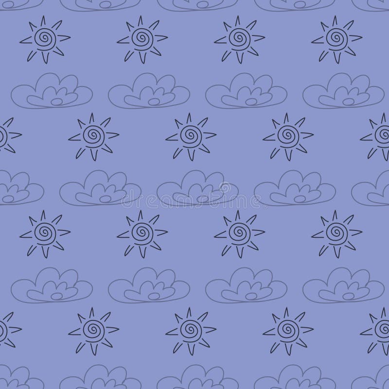 Cloud Sun Seamless Pattern Pink, Vector Illustration for Textile and Scrapbook Stock Vector ...